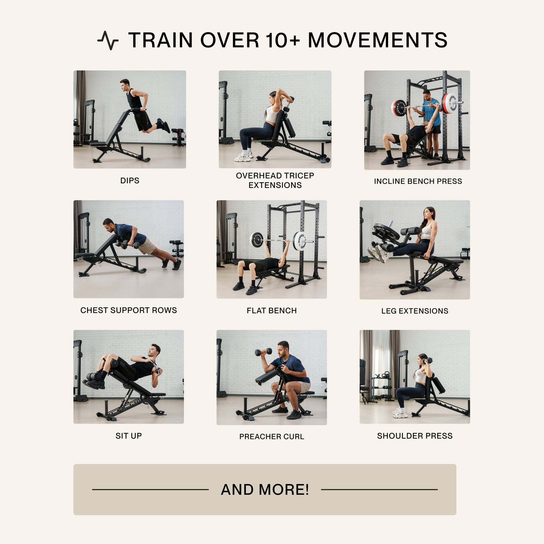 ABX Weight Bench - 10 Machines in 1 | Adjustable Weight Bench