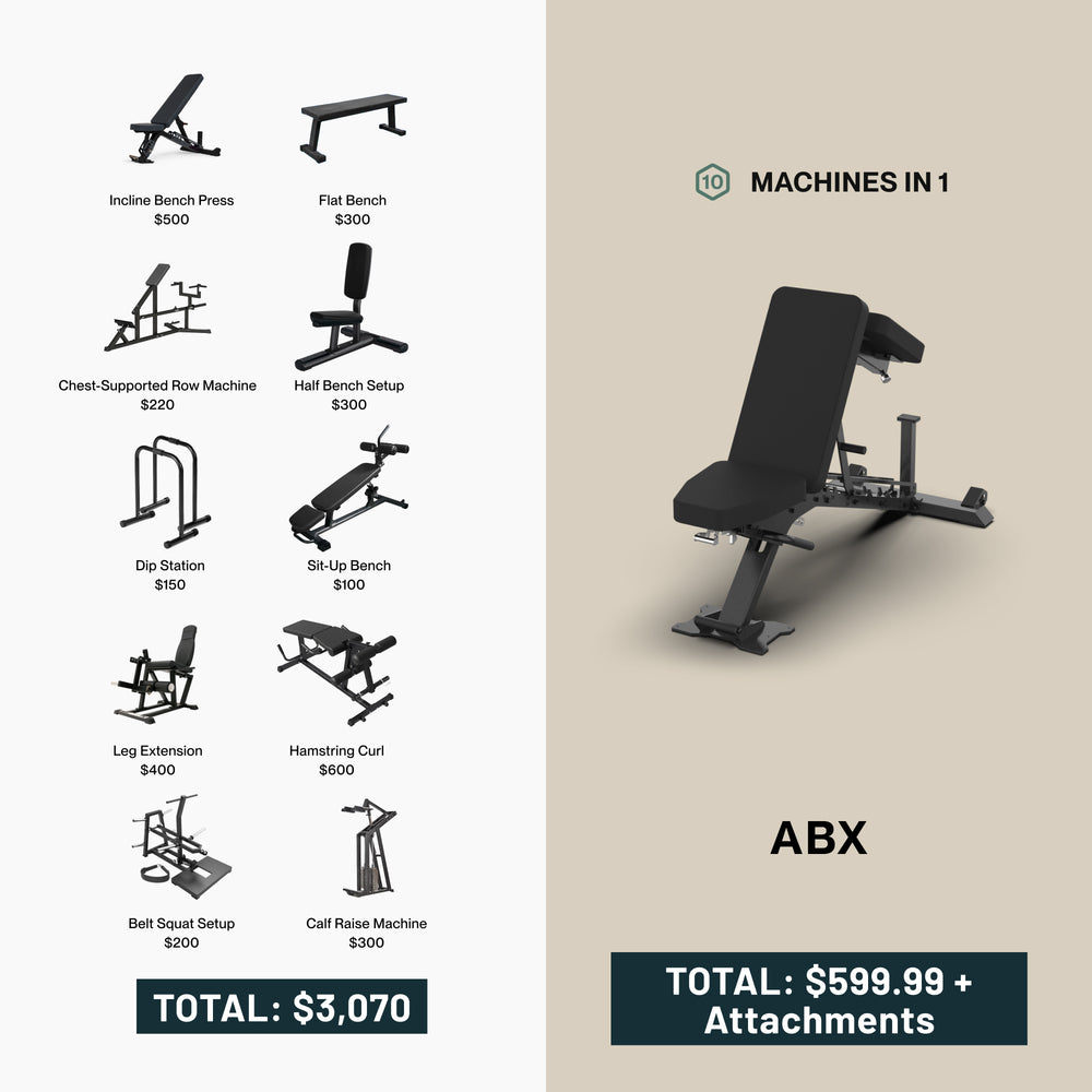 ABX Weight Bench - 10 Machines in 1 | Adjustable Weight Bench